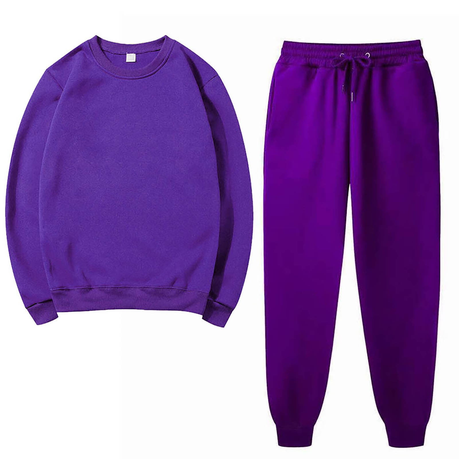 2PCS Outfits Men's And Women's Sports Tracksuits Long Sleeve Crewneck ...