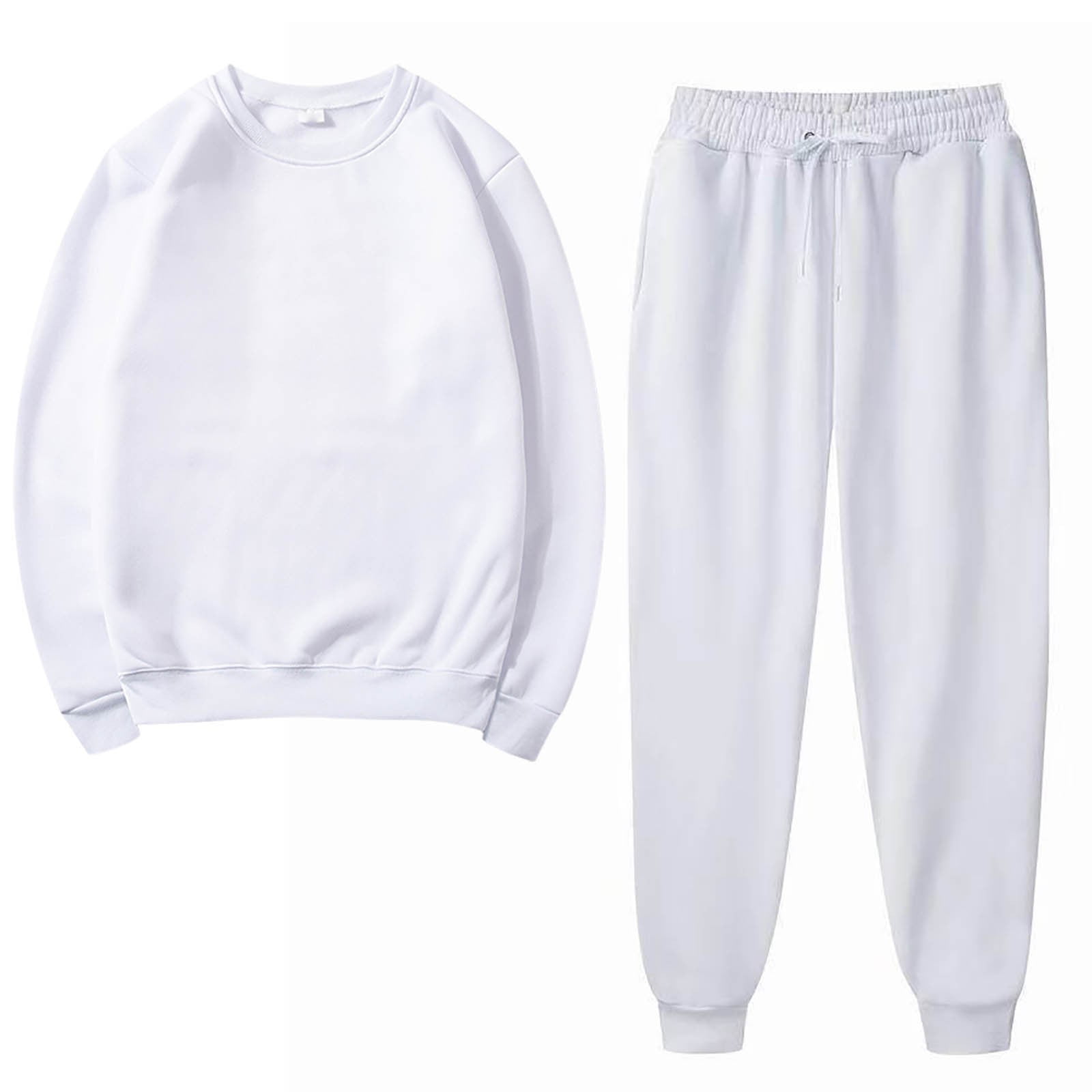 2PCS Outfits Men's And Women's Sports Tracksuits Long Sleeve Crewneck ...