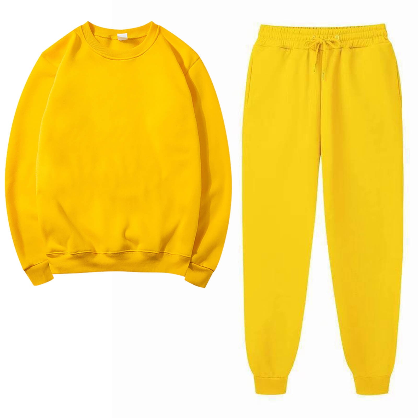 2PCS Outfits Men's And Women's Sports Tracksuits Long Sleeve Crewneck ...