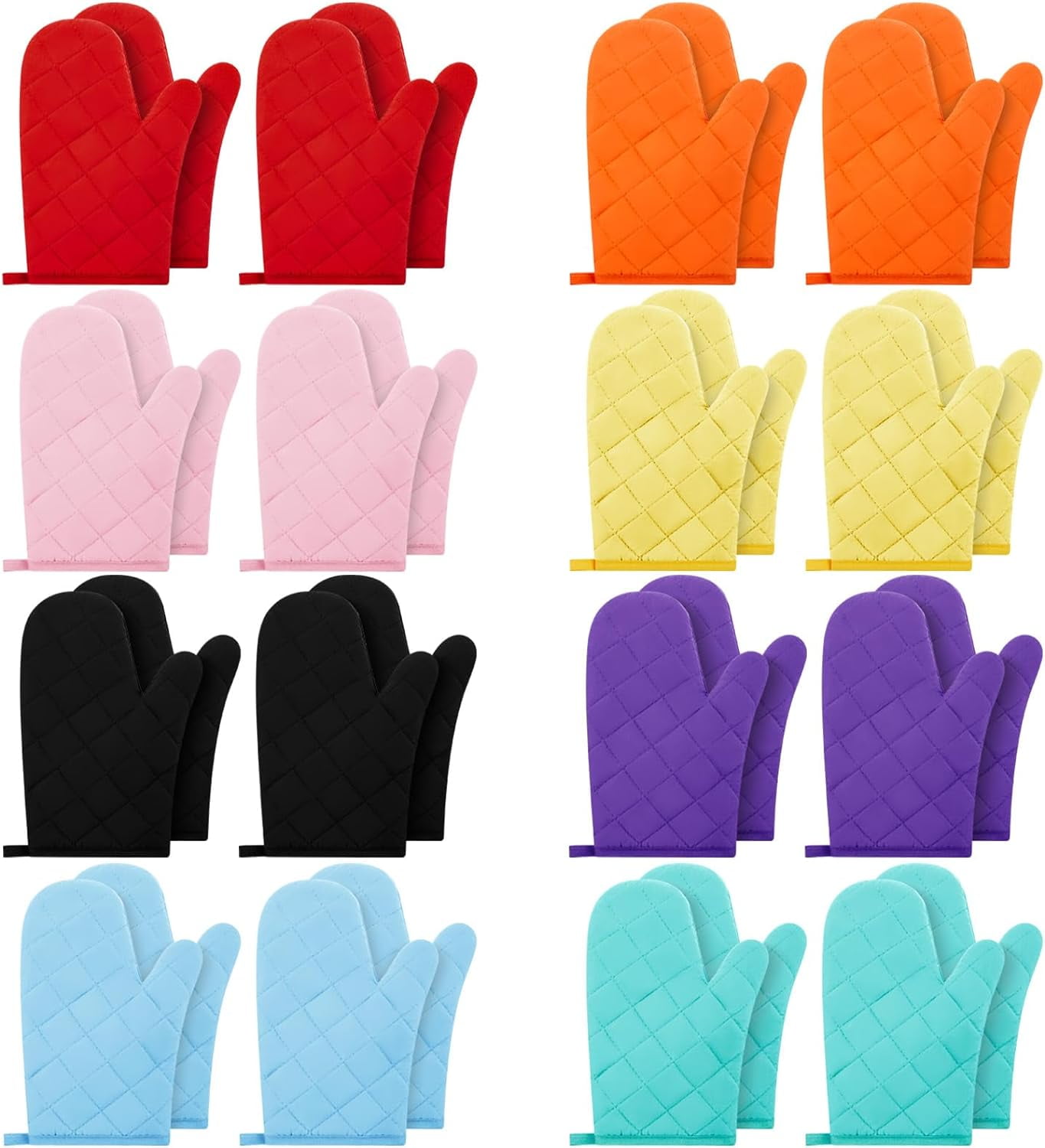 2PCS Oven Mitts Heat Resistant Kitchen Oven Gloves Cotton and Polyester ...