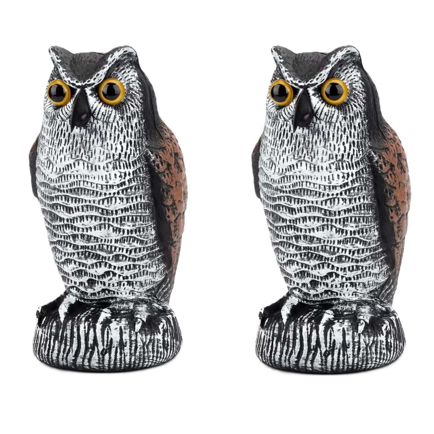 2PCS Owl Decoy Statue for Bird Deterrent,Owl Scarecrow for Outdoor ...