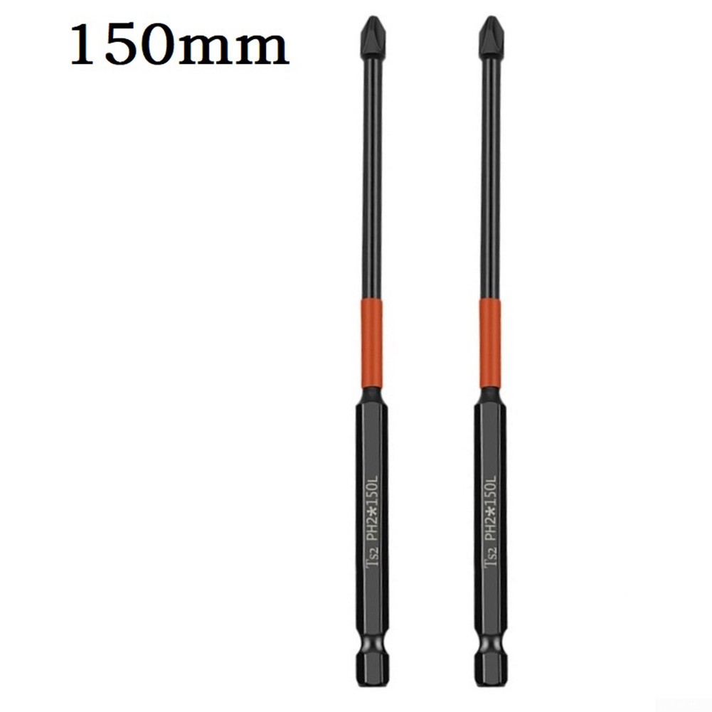 2PCS PH2 Magnetic Batch Head Cross Screwdriver Hardness Drill Bit ...
