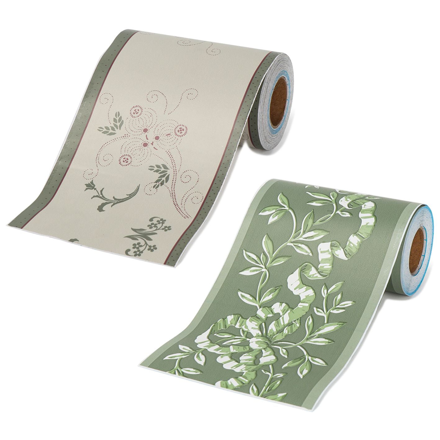 2PCS PVC Retro Embossing Waterproof Vinyl Decals Wall Border Stickers ...