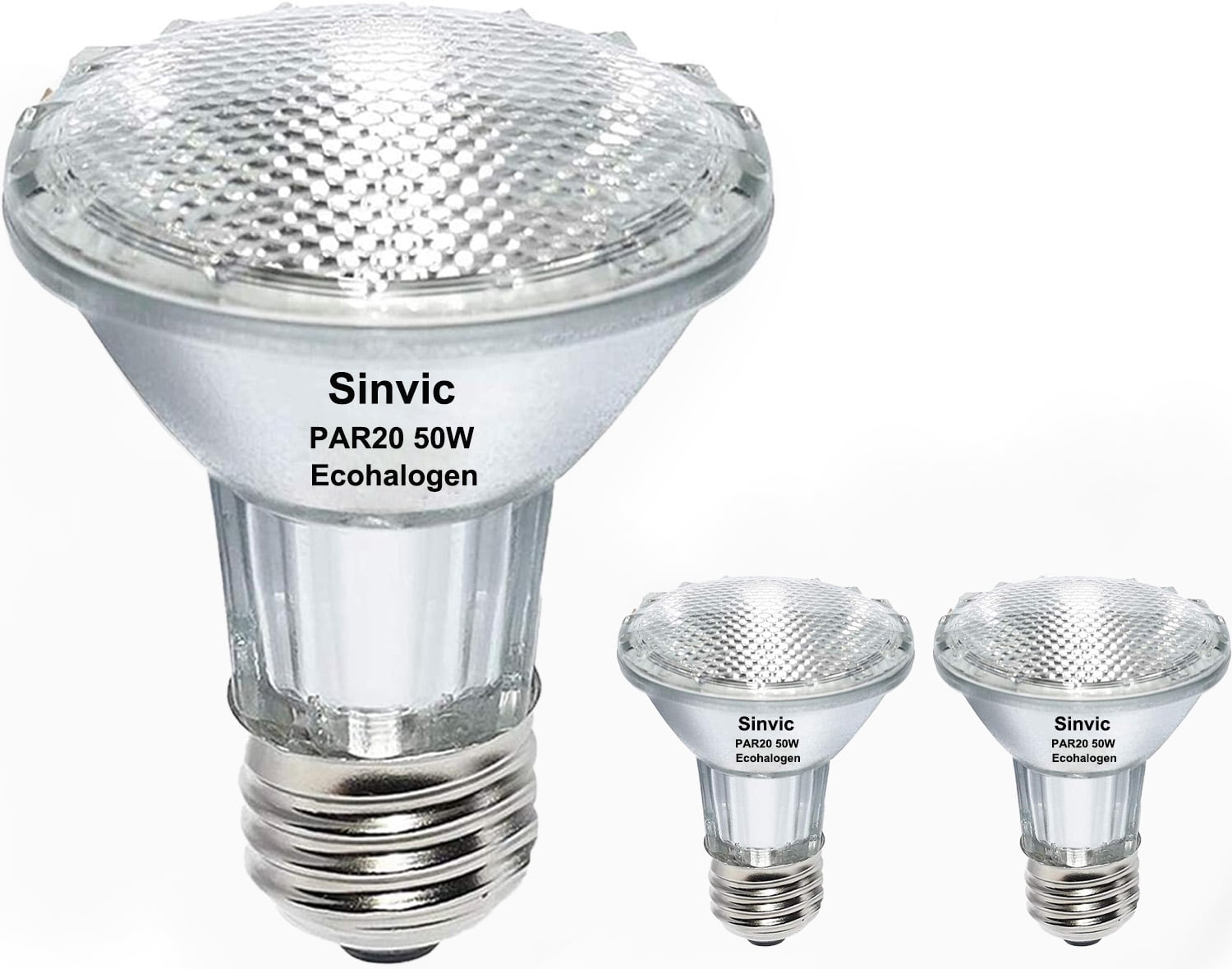 2PCS Par20 Halogen 50W 120V Dimmable, Long Lifespan E26 Par20 Light Bulb with 3000K Warm White ...