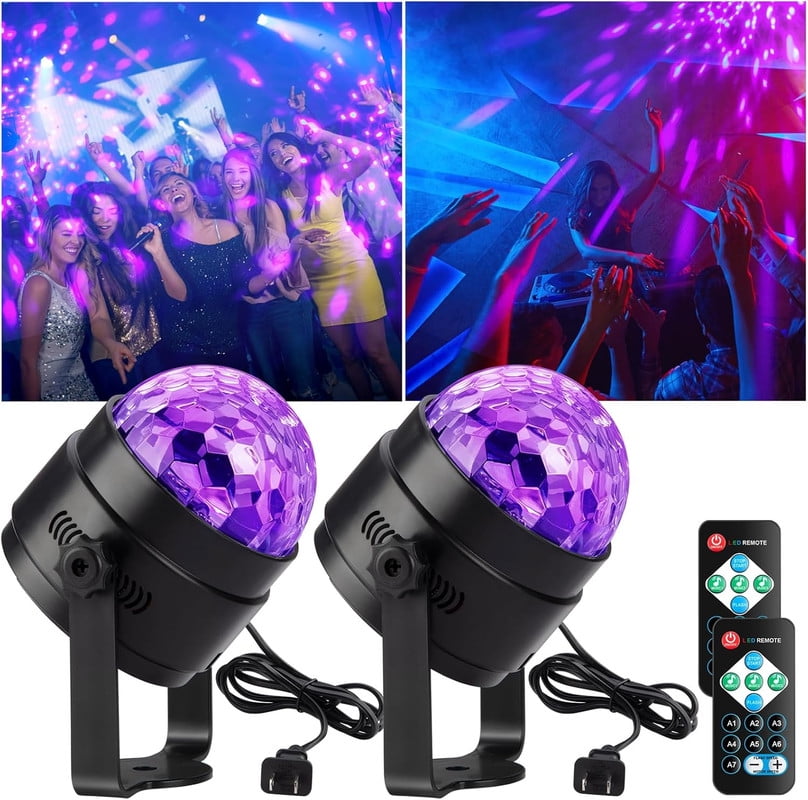 2PCS Party Lights with Remote Control, Glow Party UV Black Light, Ball ...