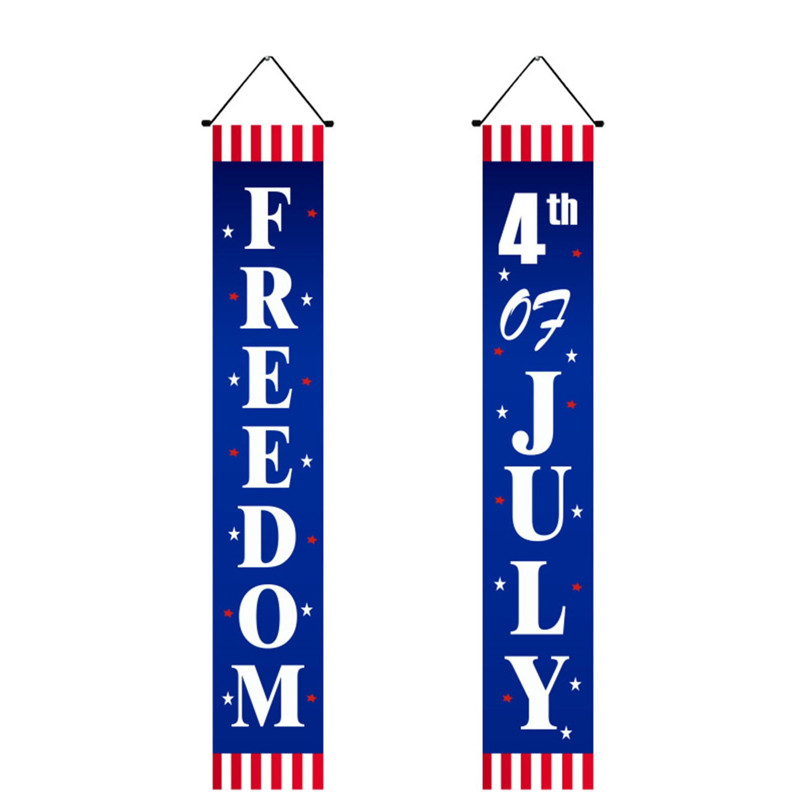 2PCS Patriotic Flag Porch Sign Banners, 71" 4th of July Porch Sign ...