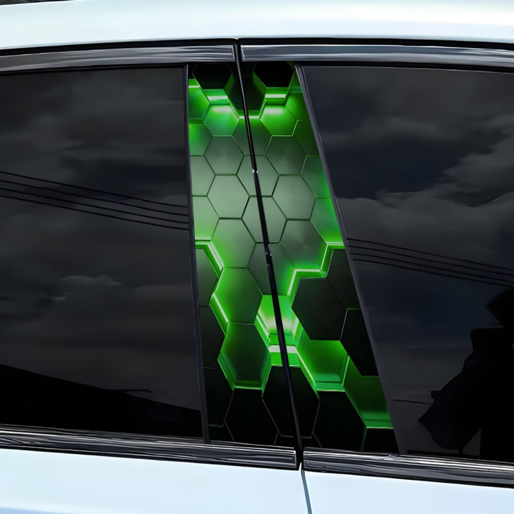 2PCS Pattern Car B-pillar Sticker Waterproof Auto Center Column ...
