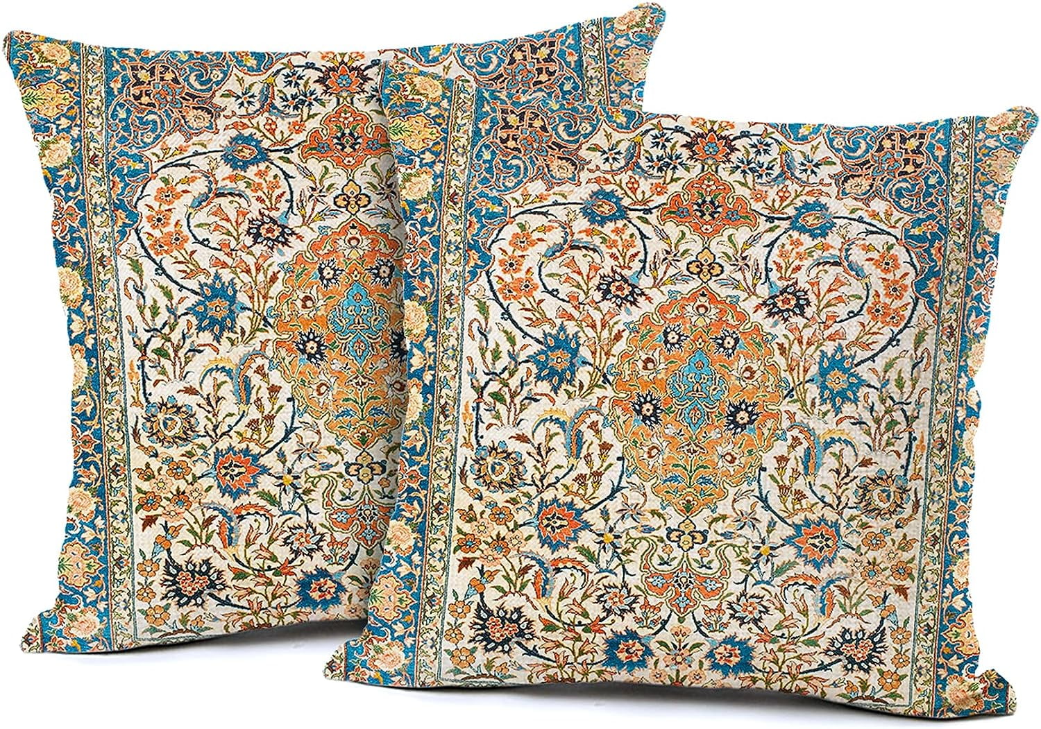 2PCS Persian Carpet Tribal Pattern Throw Pillow Cover Persian Ethnic ...