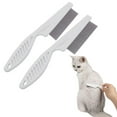 2PCS Pet Grooming Comb Set, Stainless Steel Flea and Shedding Comb for ...