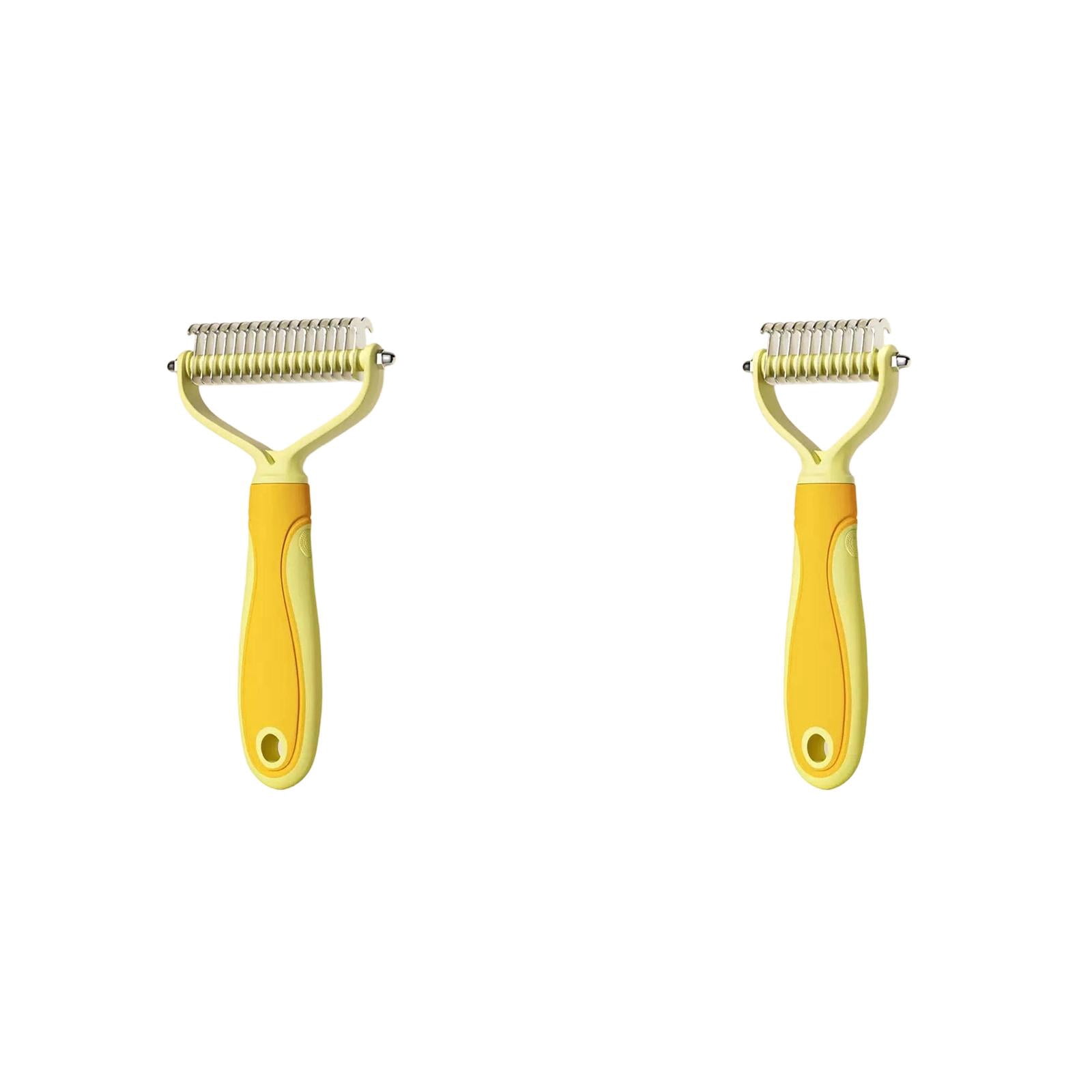 2PCS Pet Pro Grooming Tool, Double Sided Deshedding Brush for Dogs and ...