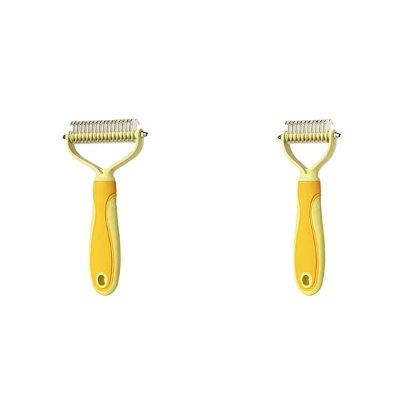 2PCS Pet Pro Grooming Tool, Double Sided Deshedding Brush for Dogs and ...