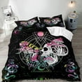 2PCS Pink Mushroom Moth Skull Duvet Cover, Twin Bedding Sets, Snake ...