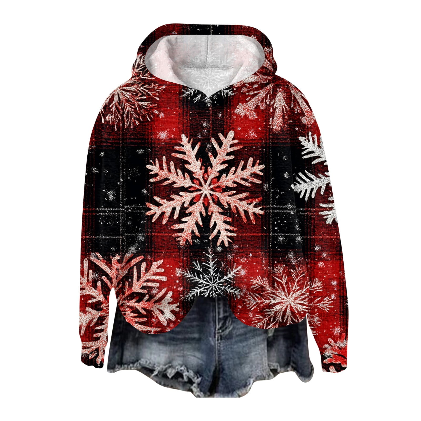 Merry Christmas Hoodie for Women Christmas Tree Graphic Hooded ...