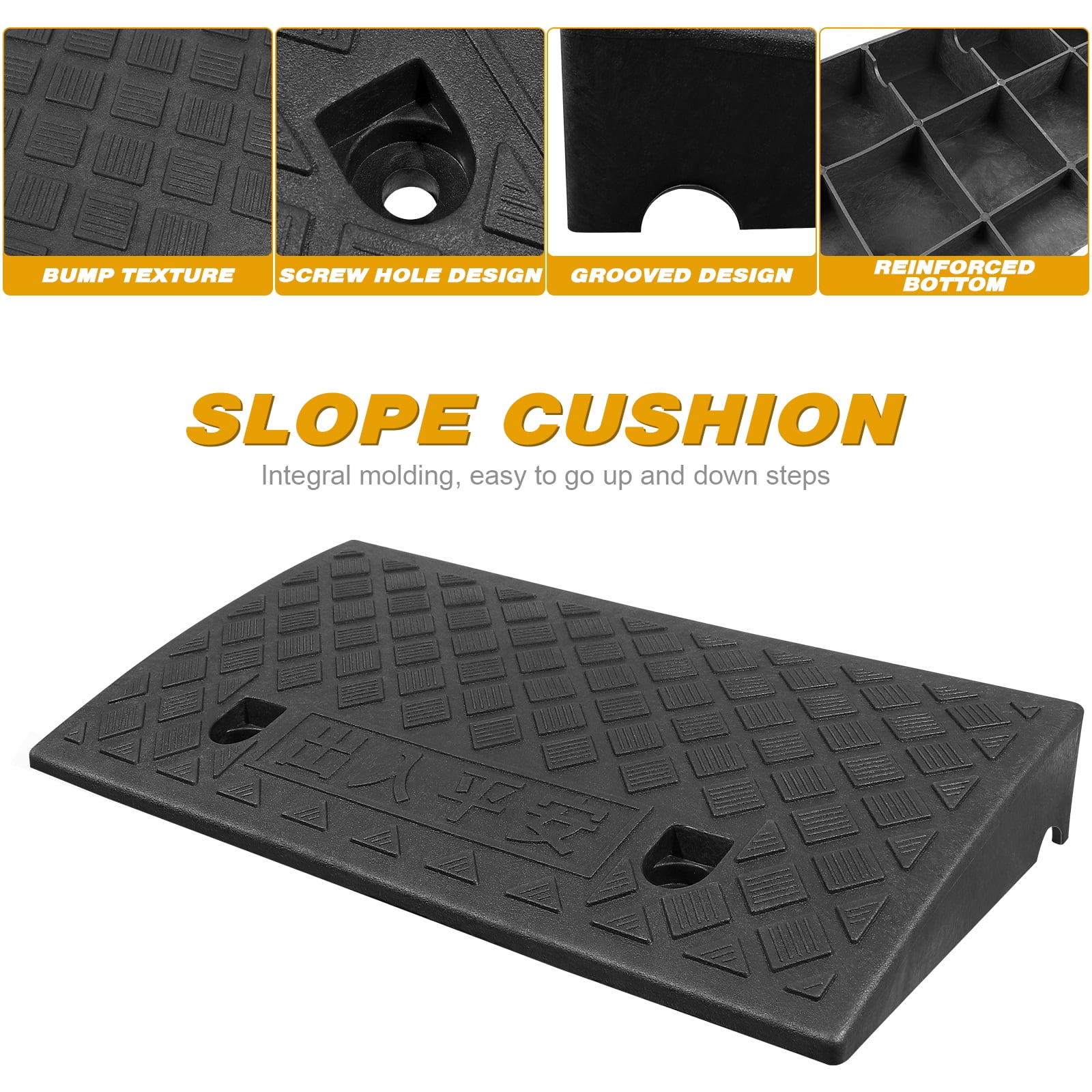 2PCS Plastic Curb Ramp Heavy Duty Plastic Threshold Ramp Portable ...