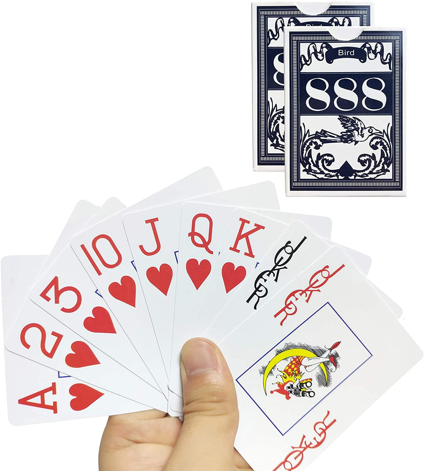 2PCS Plastic Playing Cards Jumbo Index Waterproof Fits Bridge Poker, Go ...