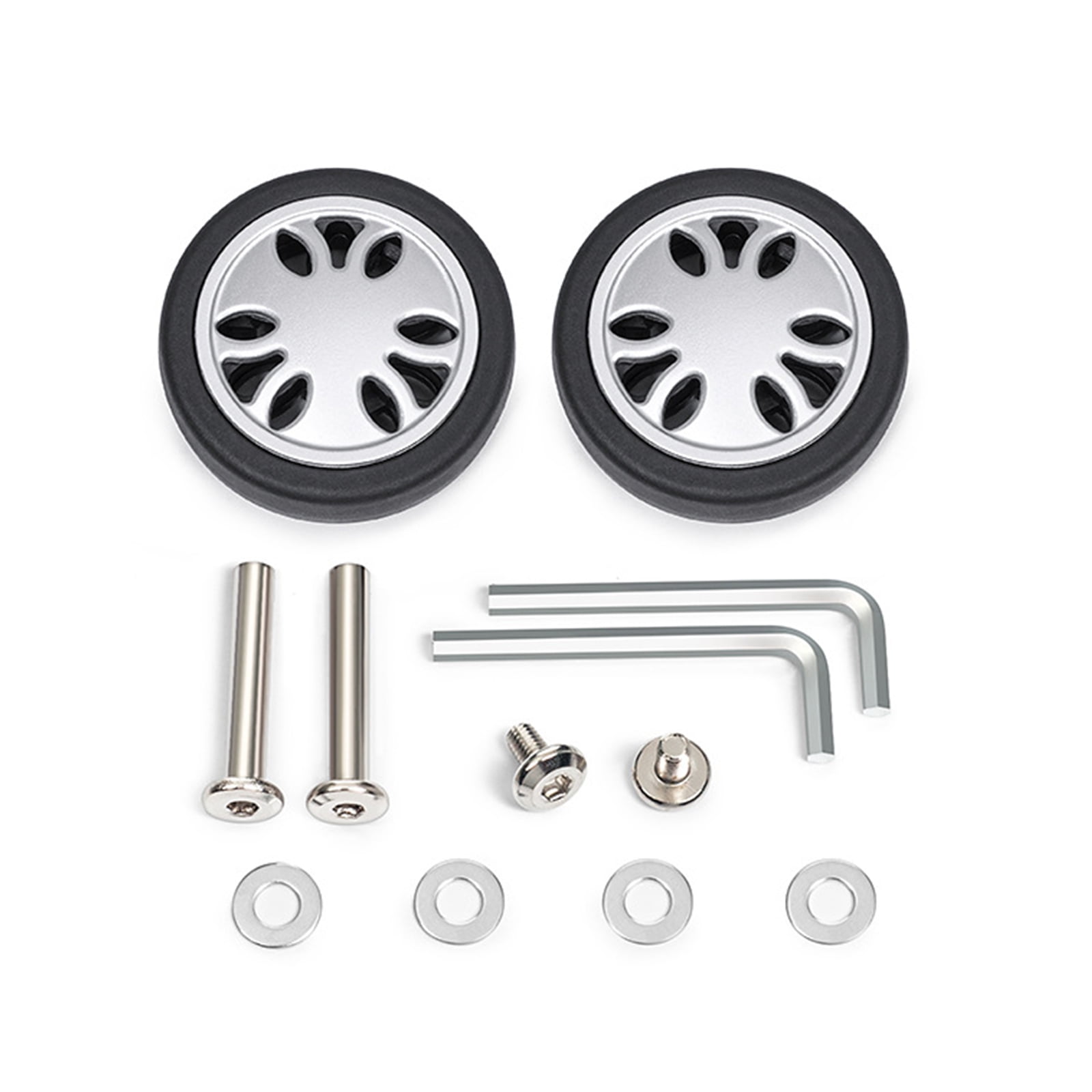 2PCS Plastic Suitcase Replacement Rollers Quiet Wheels Easy Install ...
