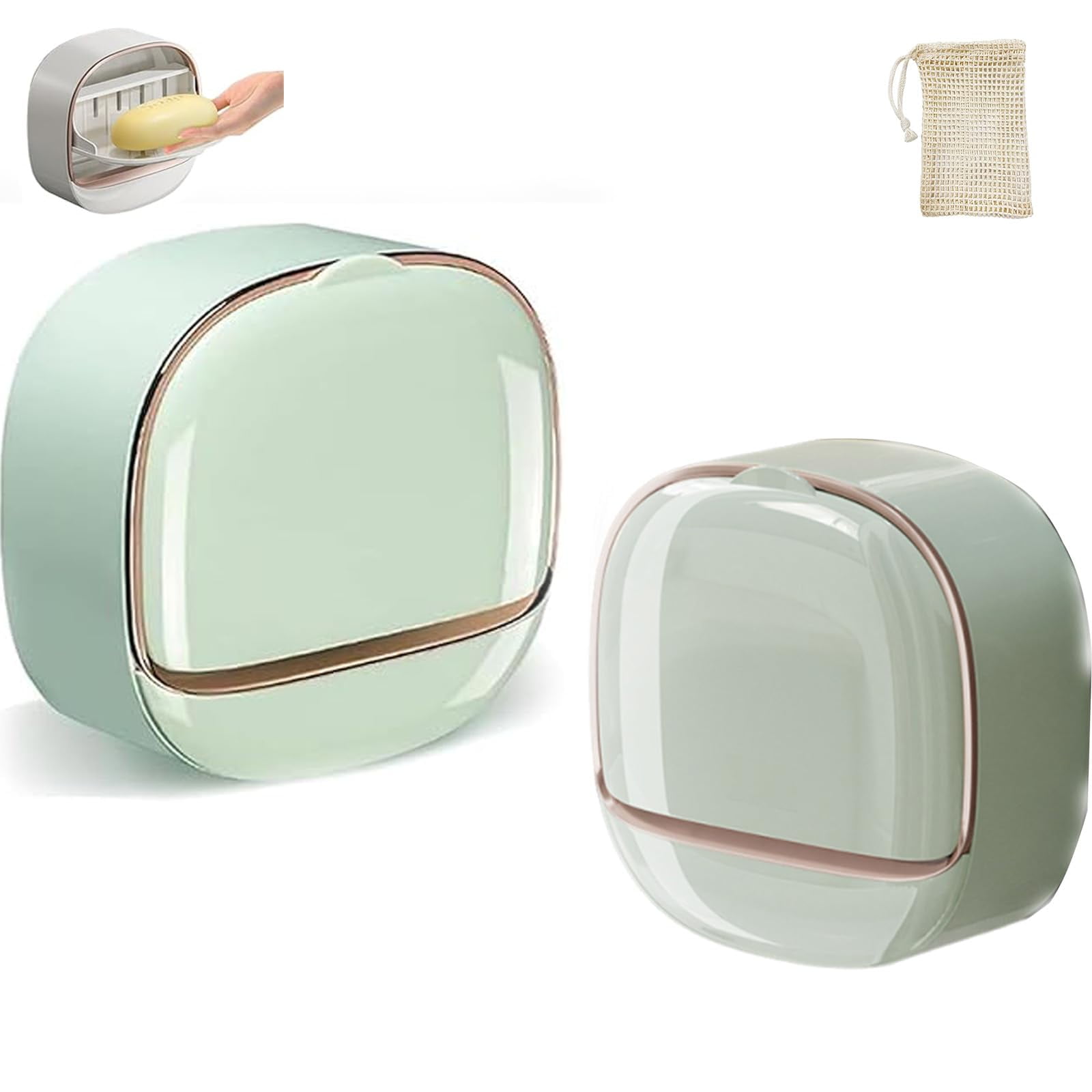 2PCS Plastic Waterproof Soap Dish Holder, Luxury Soap Holder With Drain ...