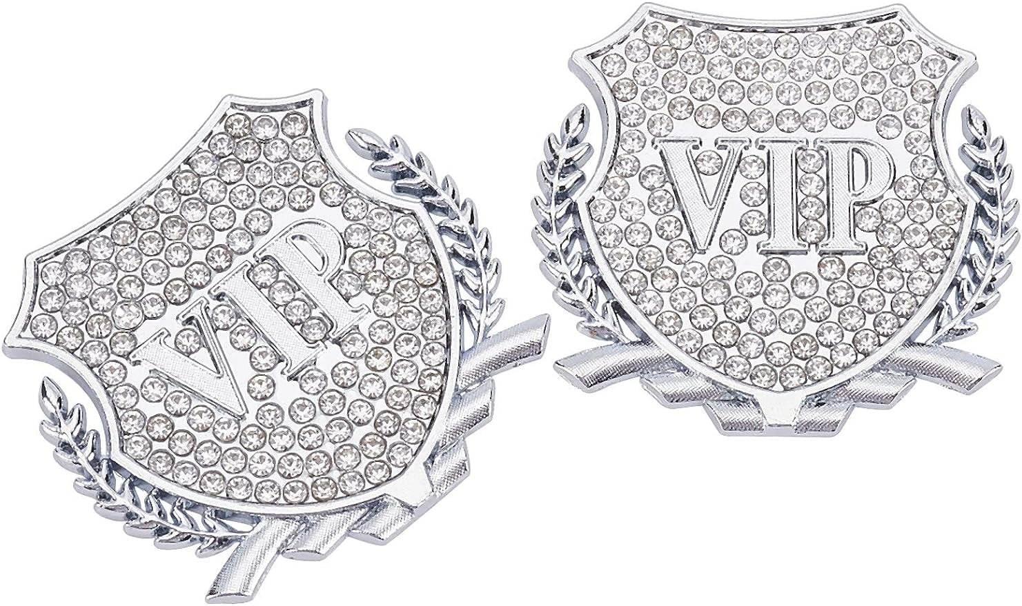 2PCS Platinum Car Emblem Badge Stickers Self Adhesive Alloy Car Sticker ...