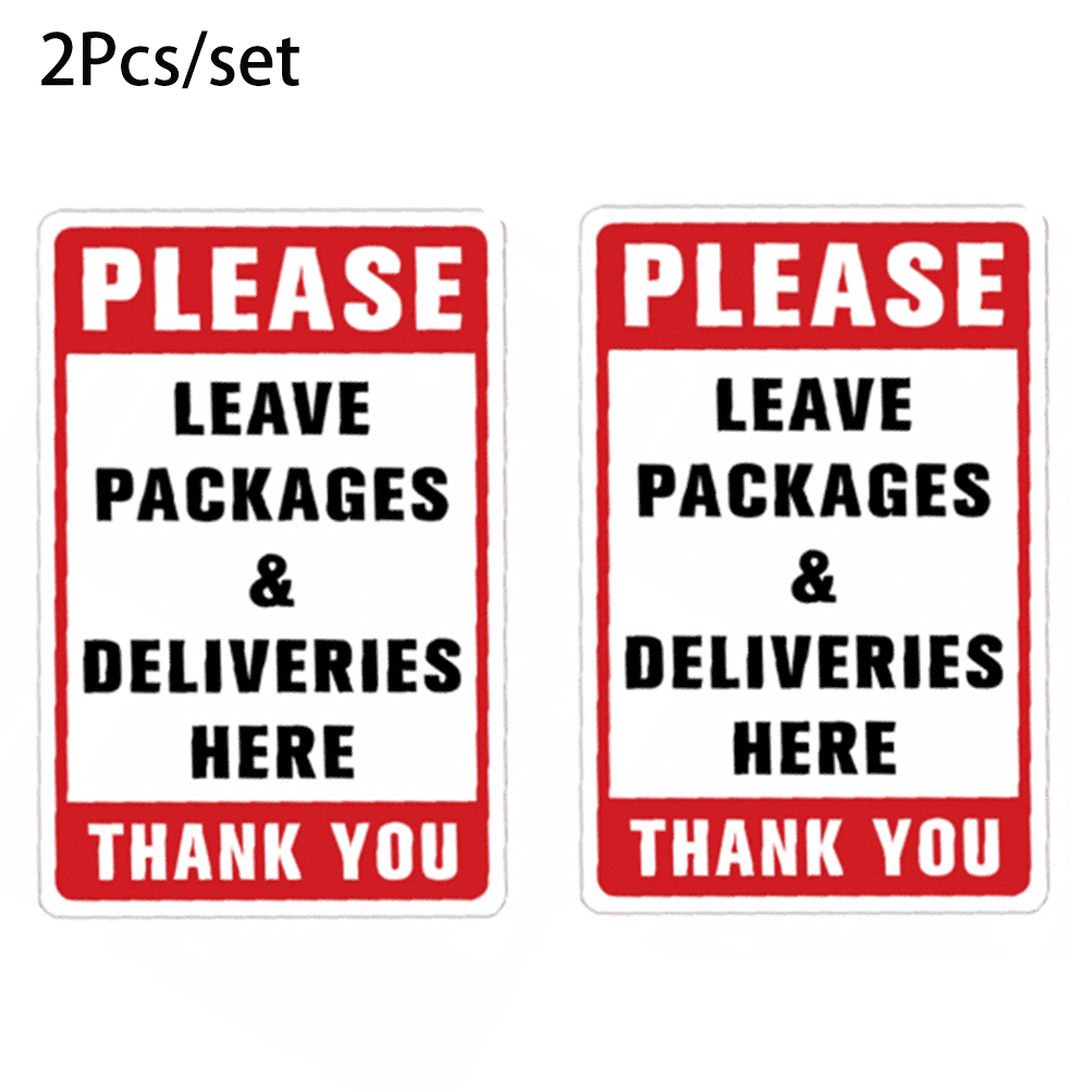 2PCS "Please Leave Packages Here" Stickers Delivery Instructions Wall ...