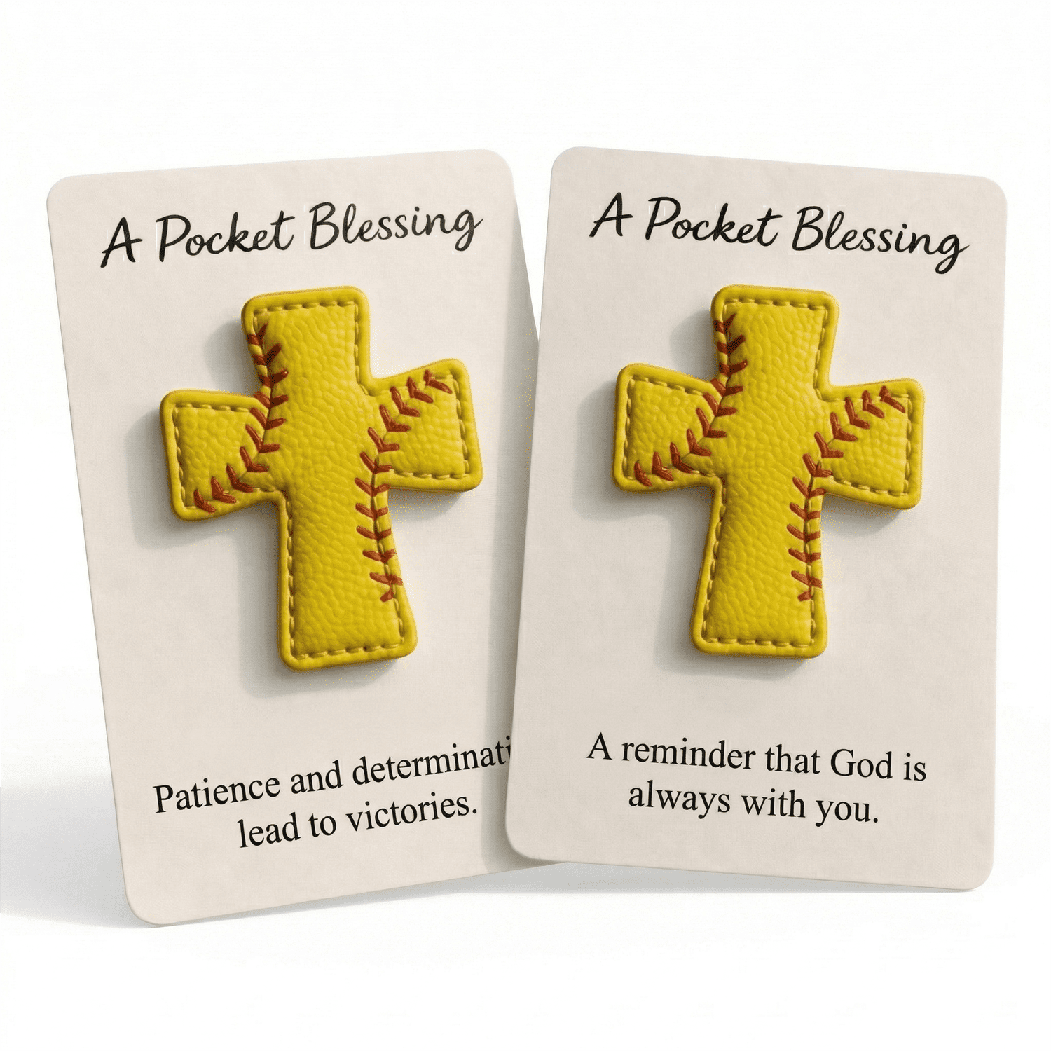2PCS A Pocket Blessing Sports Cross: Basketball Baseball Soccer & Rugby ...