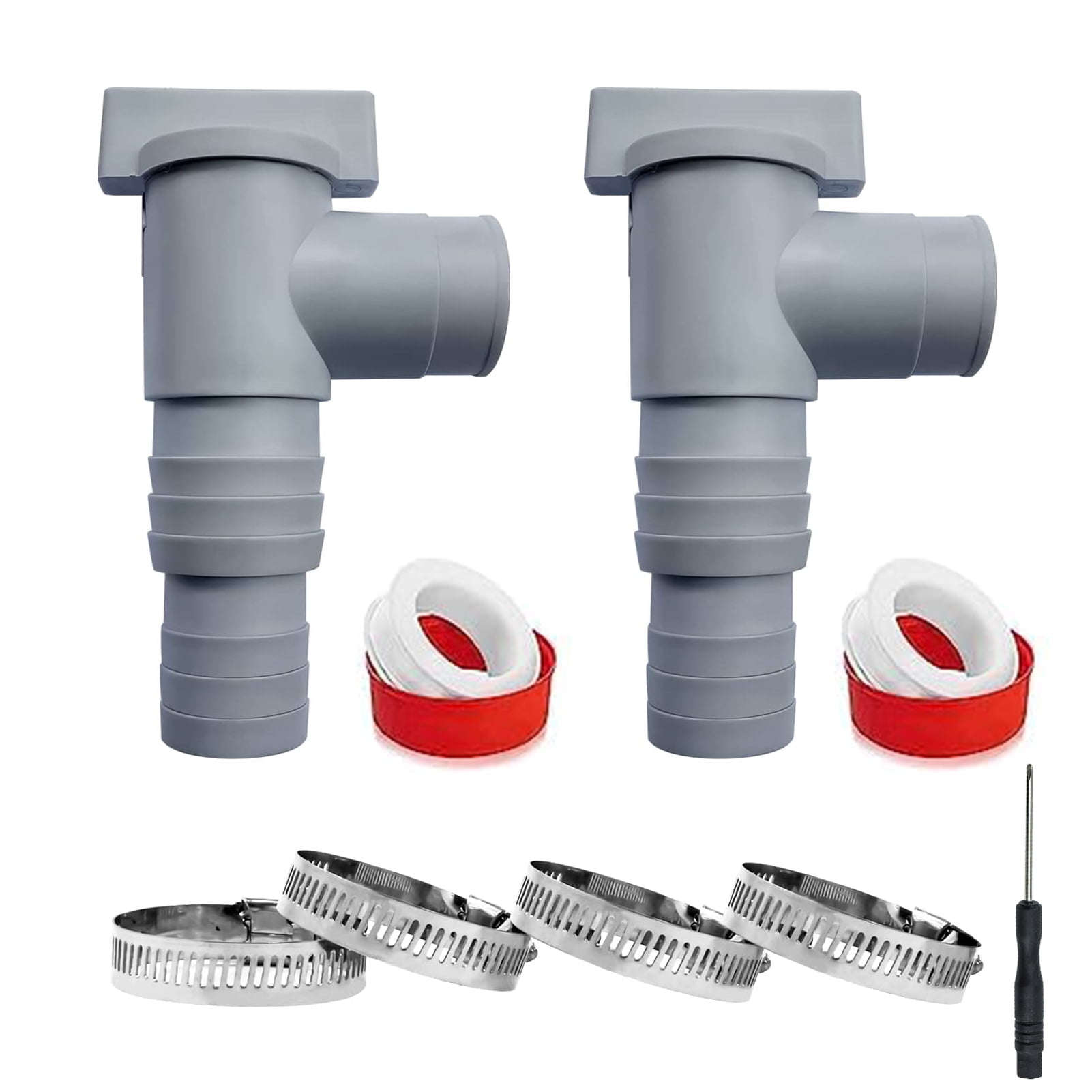 Dolked 2PCS Pool Plunger Valve - 1.25" to 1.5" Hose Adapter, Inlet ...