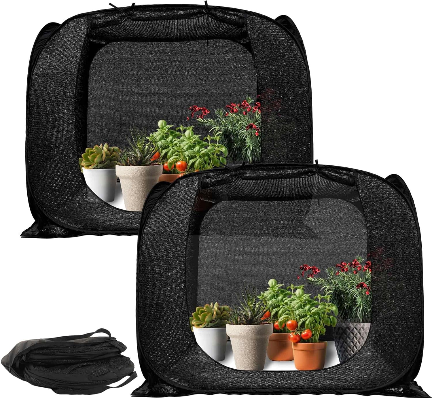 2PCS Pop up Sunshade Cloth 4'x4'Gardening Net,Easy Open Crops Shade Net ...