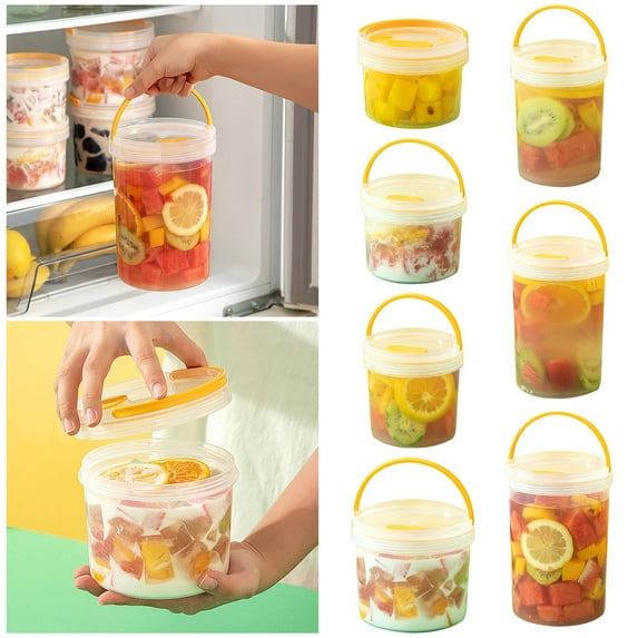 2PCS Portable Fruit Storage Container Leakproof Airtight With Handle ...
