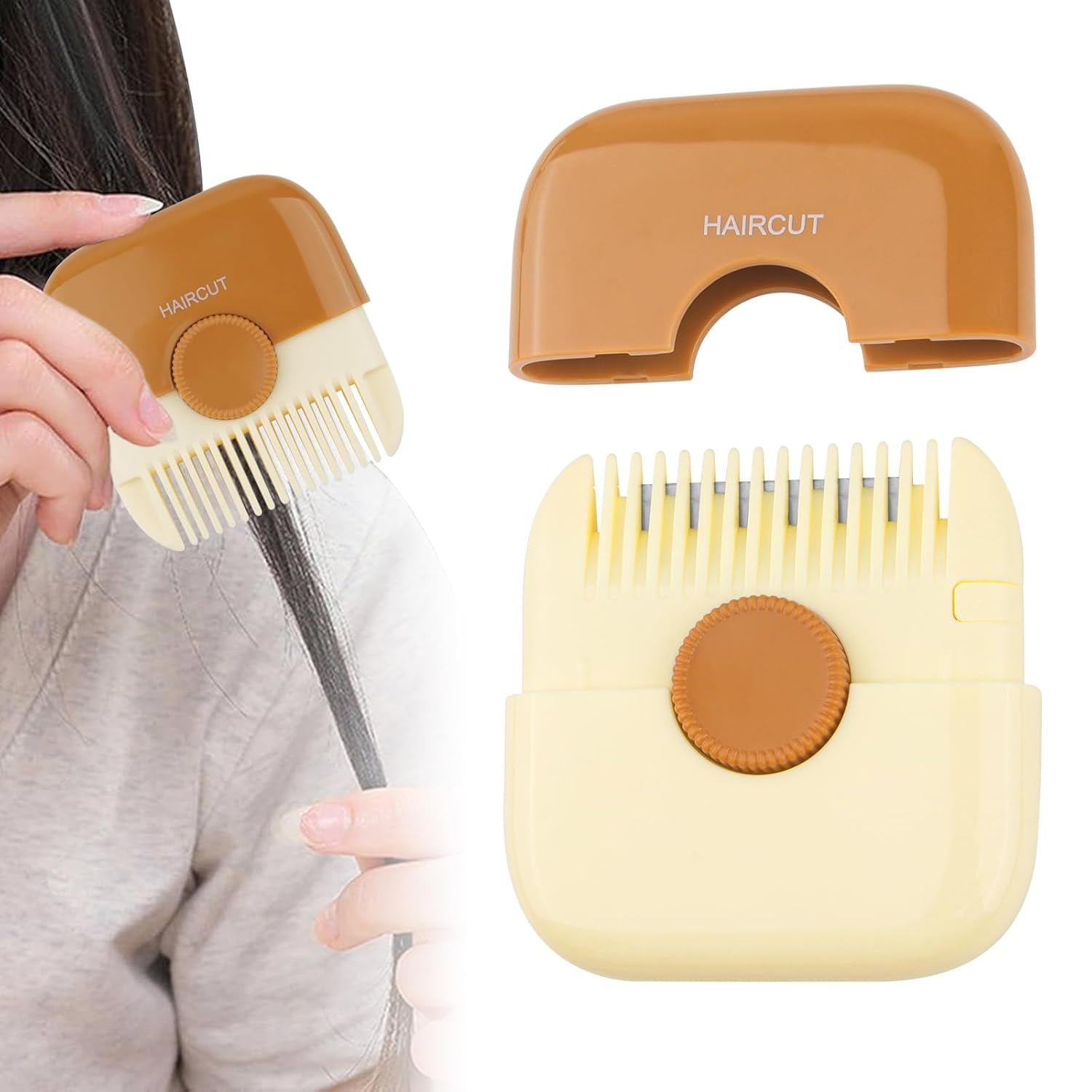 2PCS Portable-Hair Trimmer/Razor Comb, Mini Portable Bangs Trimmer ...
