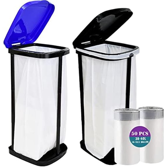 2PCS Portable Trash Bag Holder Collapsible Trash can with 50 PCS ...