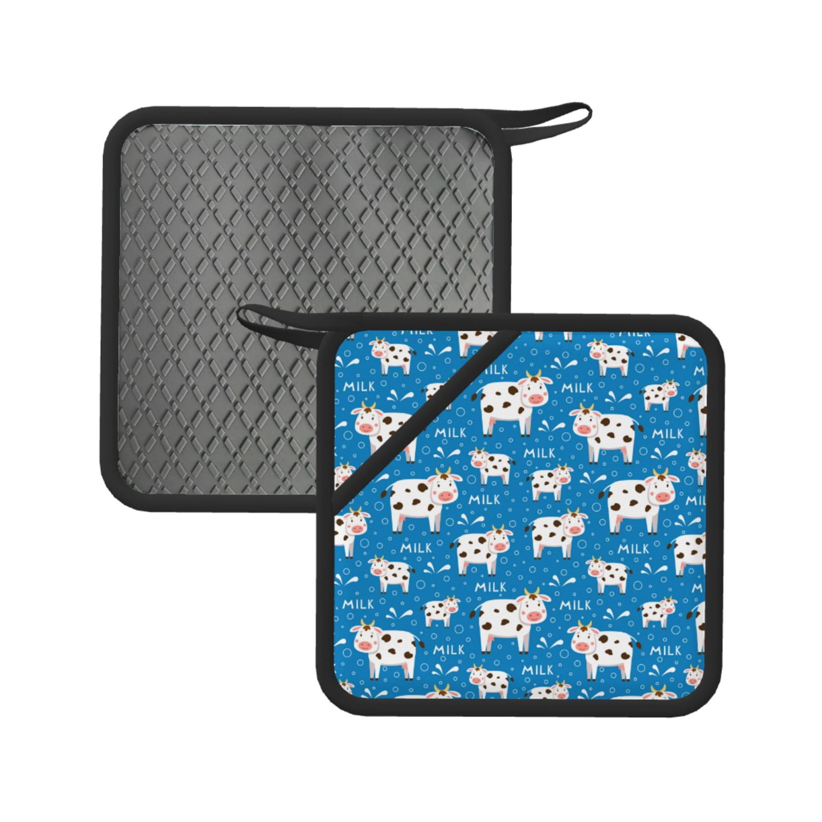 2PCS Pot Holders for Kitchen Cows Milk Heat Resistant Silicone Pot ...