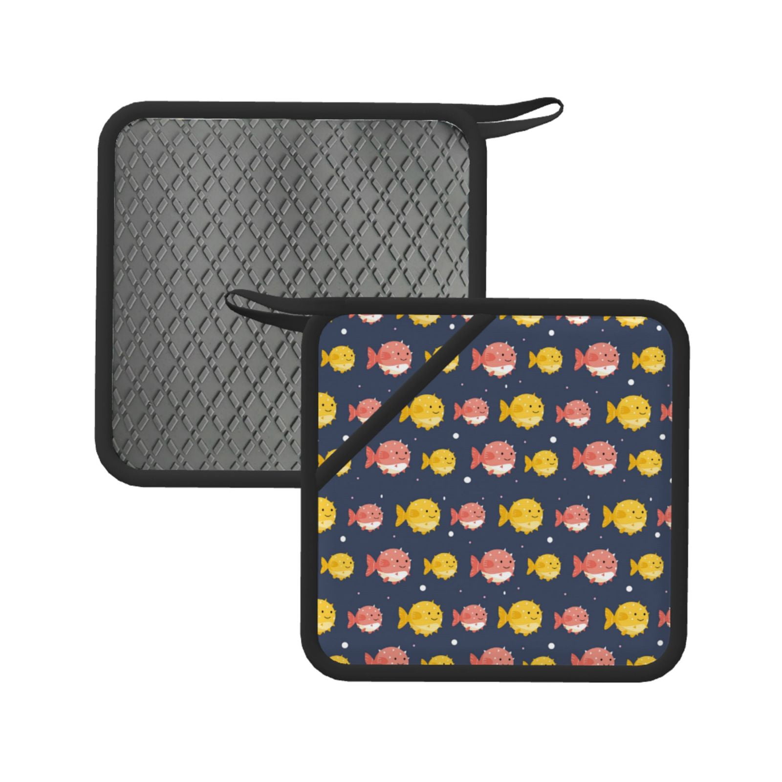 2PCS Pot Holders for Kitchen - Cute Puffer Fish Silicone Heat Resistant ...