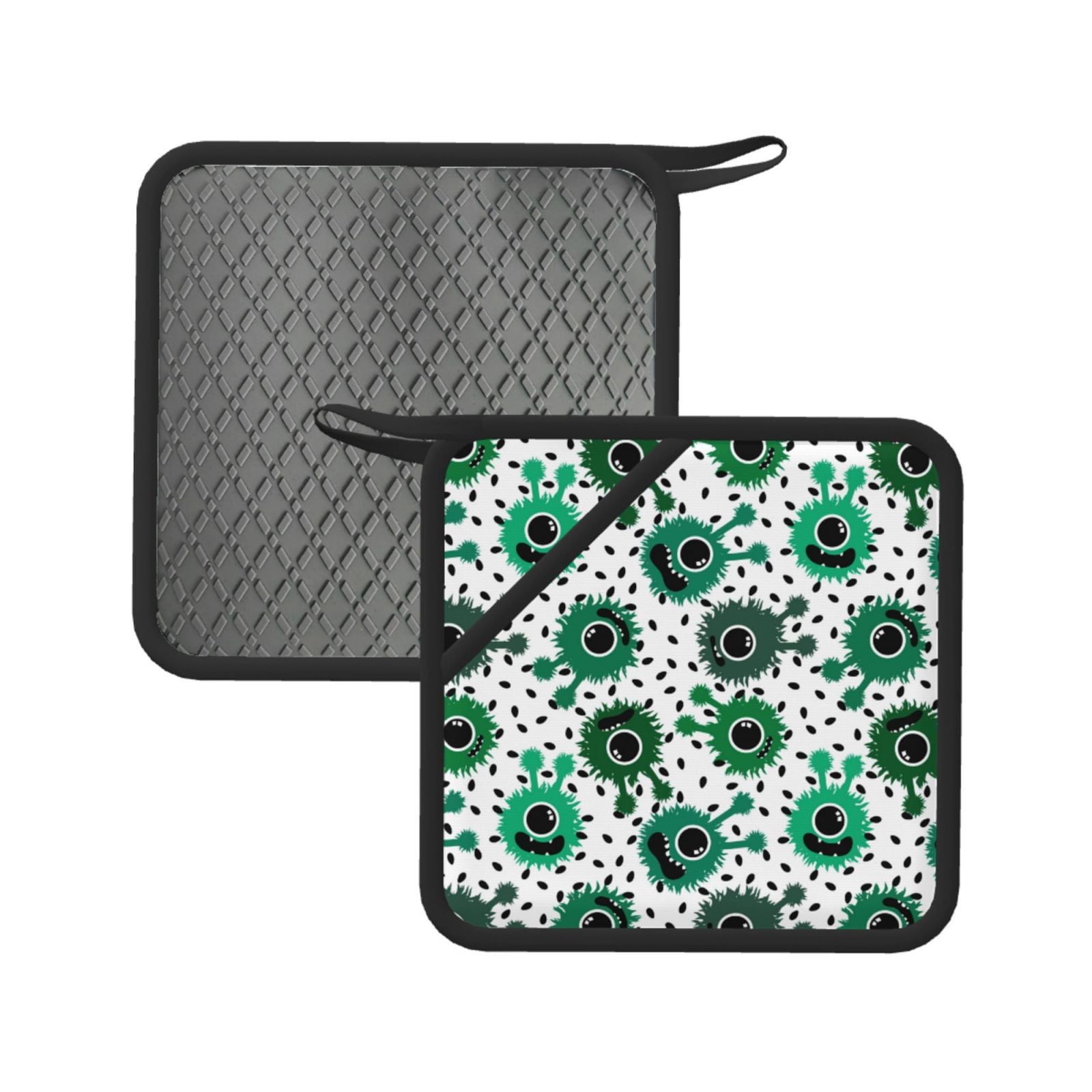 2PCS Pot Holders for Kitchen - Cute cartoon eyes green Heat Resistant ...