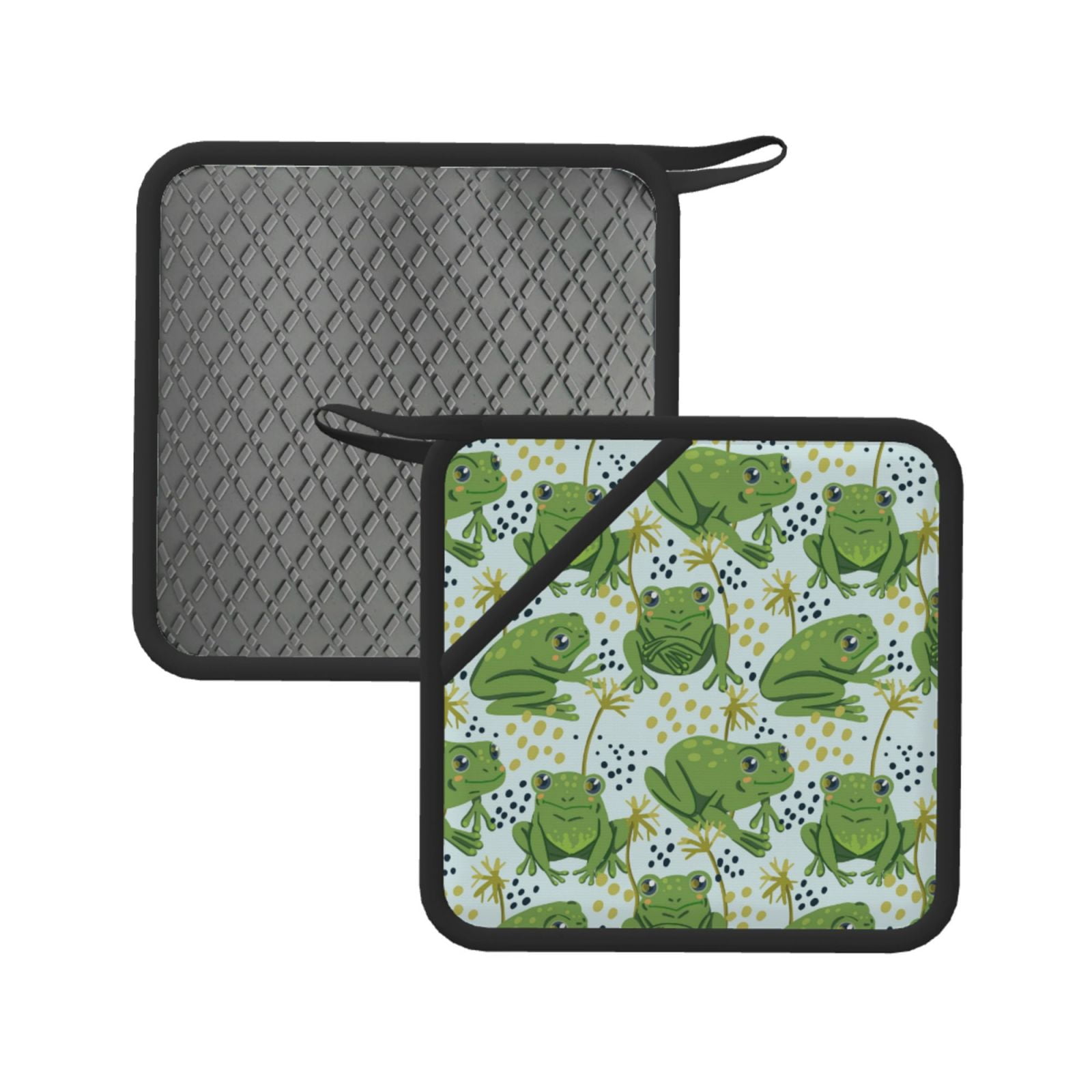 2PCS Pot Holders for Kitchen - Cute frogs funny Heat Resistant Non Slip ...