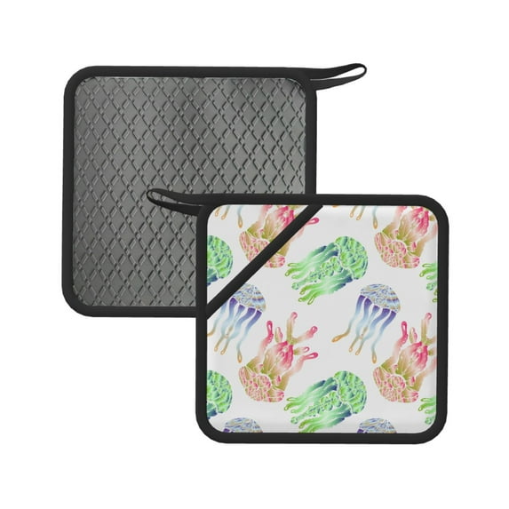2PCS Pot Holders for Kitchen - Gradient Jellyfish Silicone Heat ...