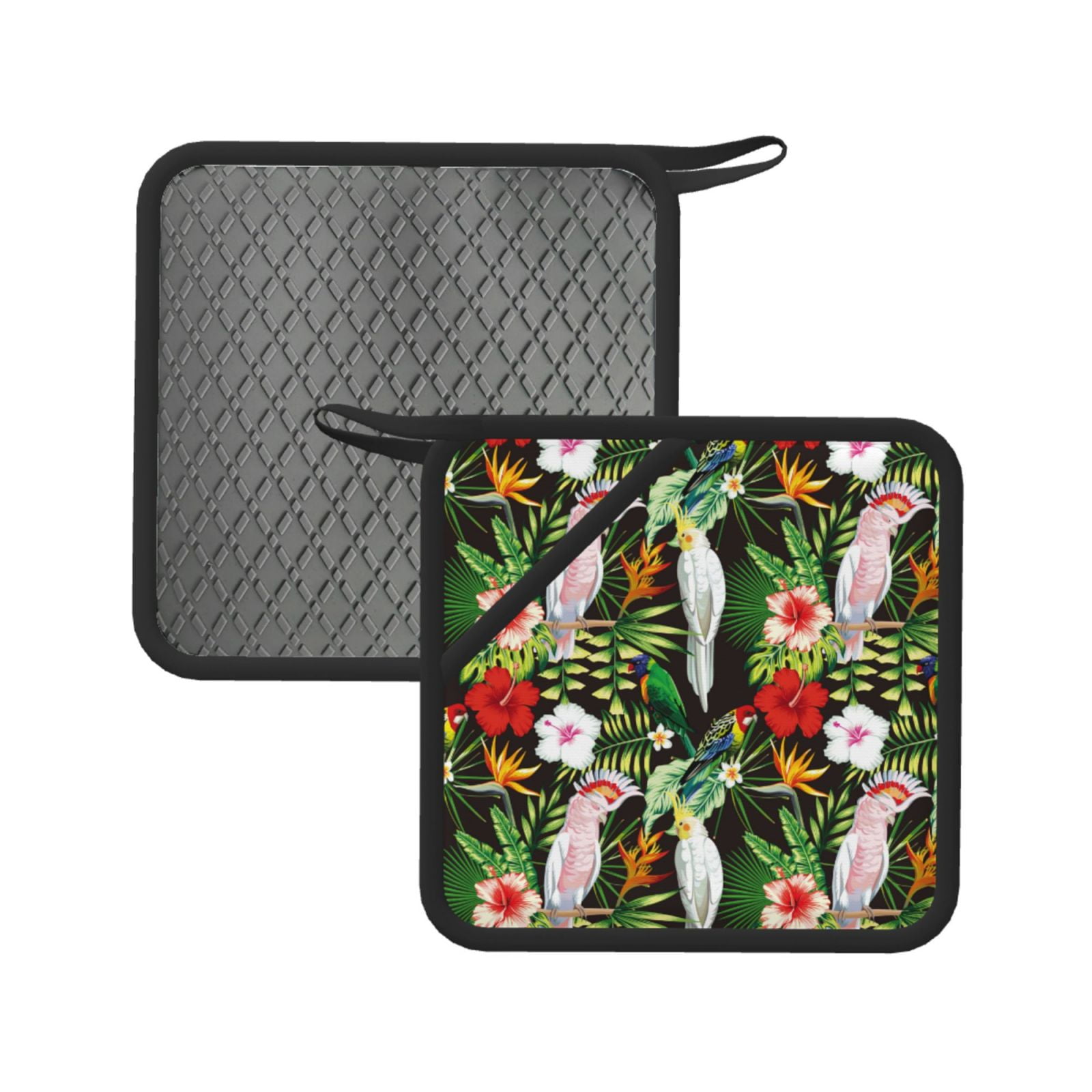 2PCS Pot Holders for Kitchen - Heat Resistant Silicone Pot Holders with ...