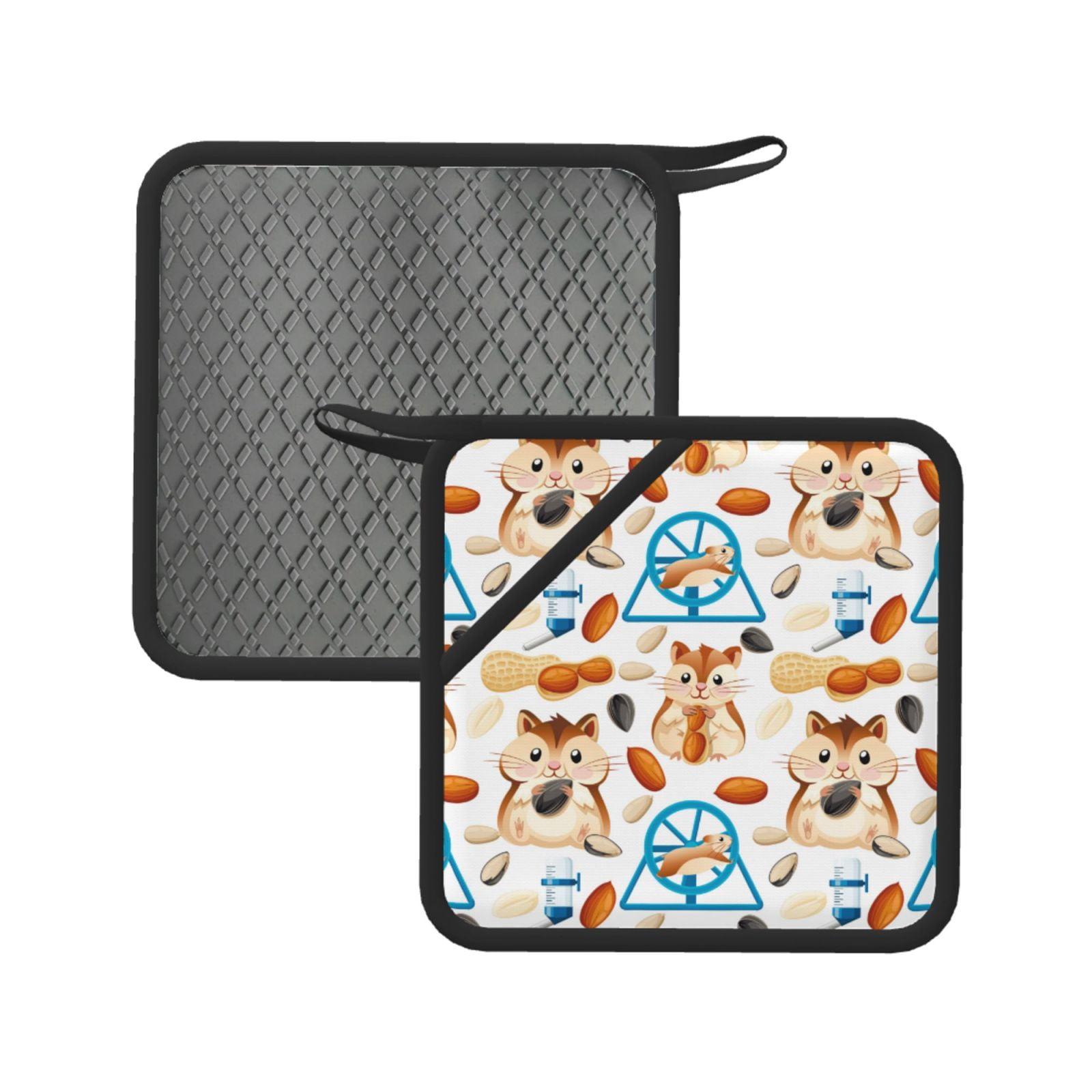 2PCS Pot Holders for Kitchen - Heat Resistant Silicone Pot Holders with ...