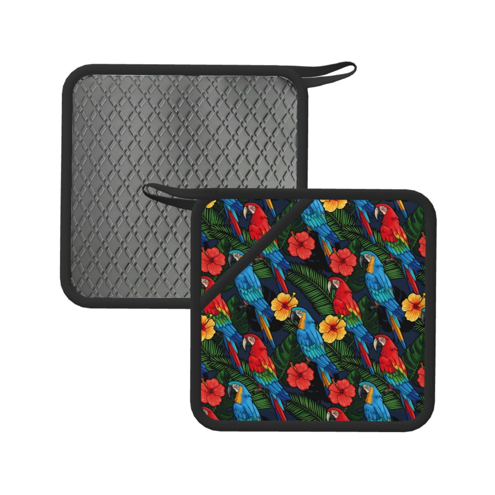 2PCS Pot Holders for Kitchen - Heat Resistant Silicone Pot Holders with ...