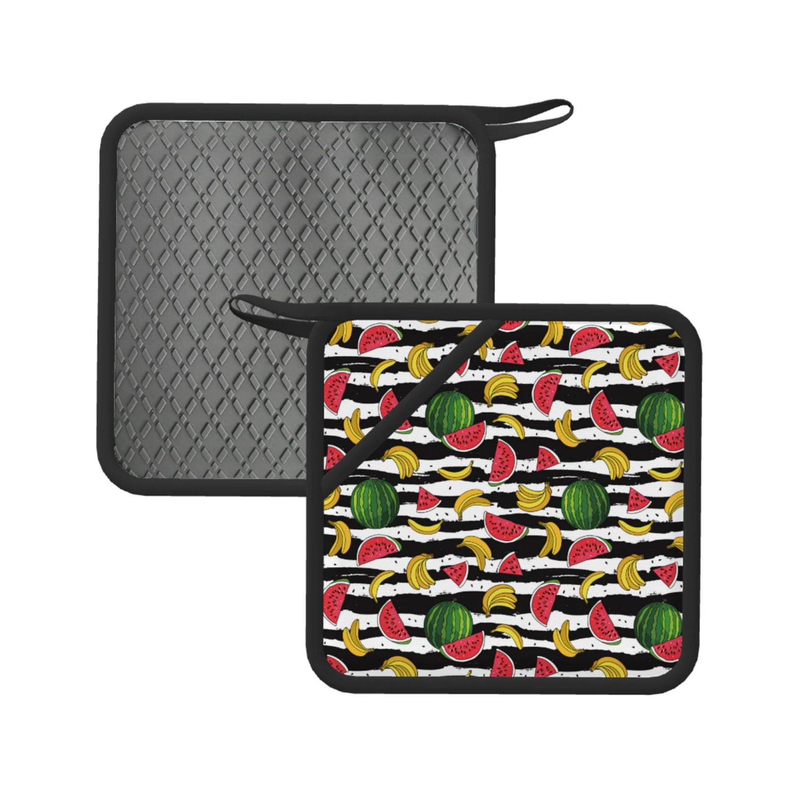 2PCS Pot Holders for Kitchen - Heat Resistant Silicone Pot Holders with ...