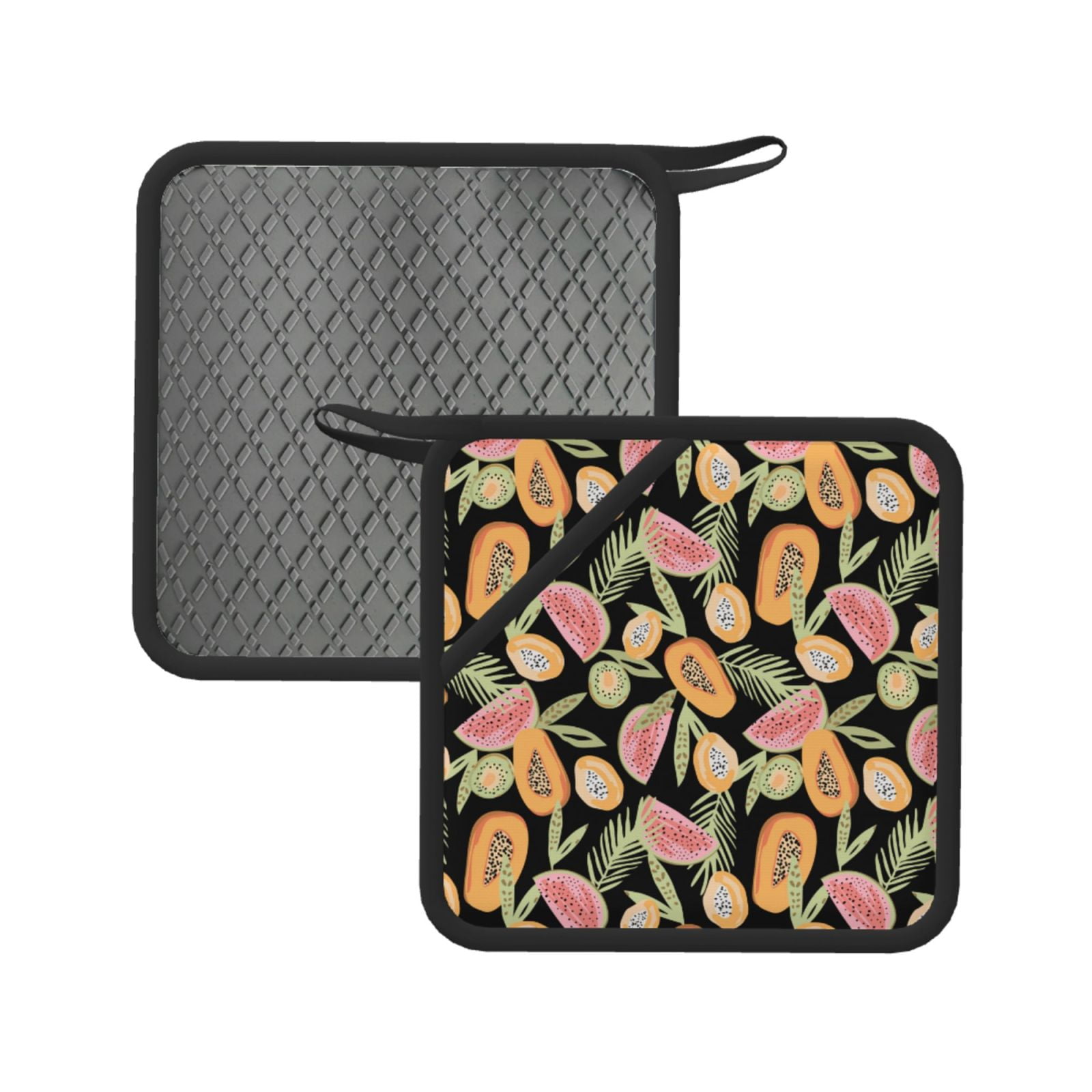 2PCS Pot Holders for Kitchen - Heat Resistant Silicone Pot Holders with ...