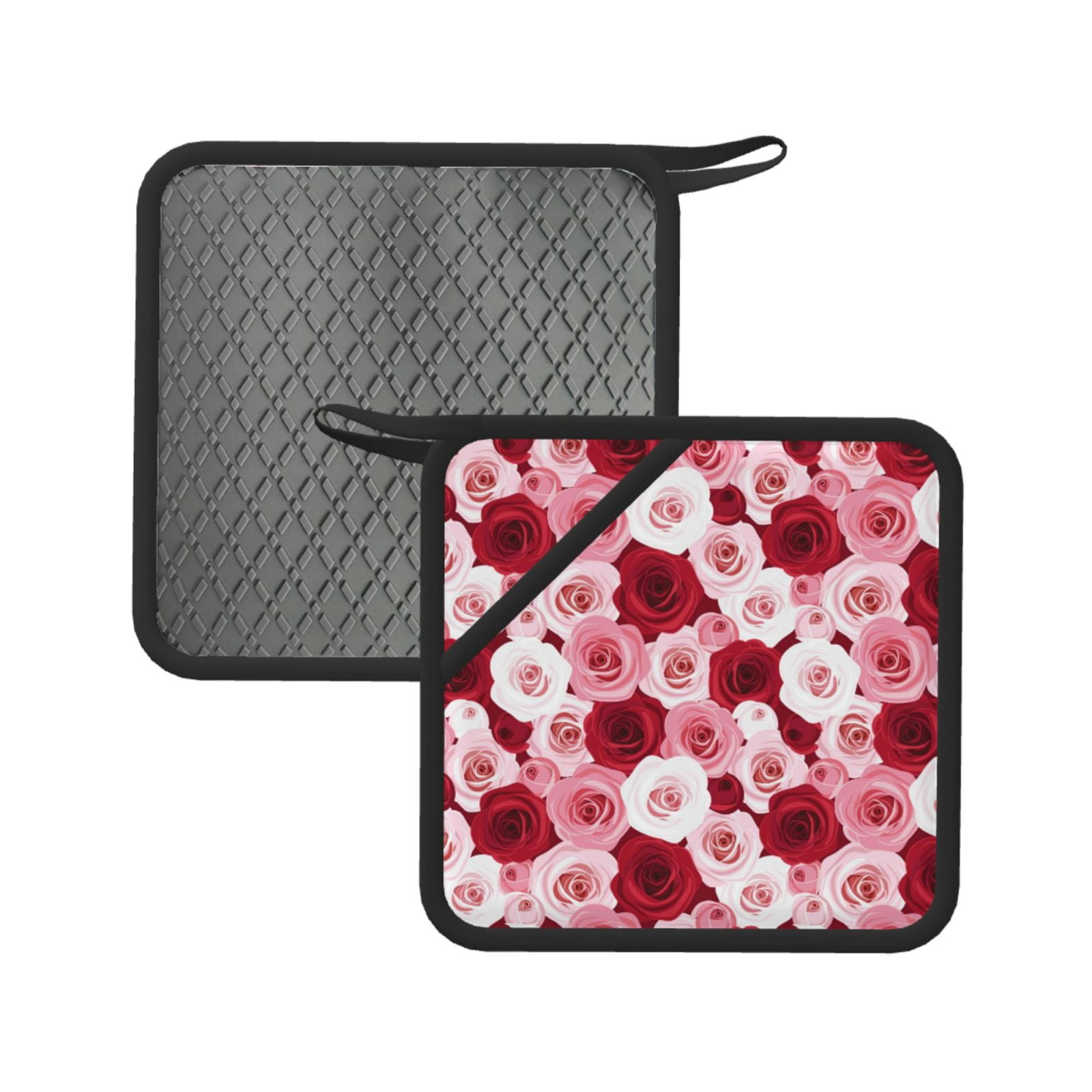 2PCS Pot Holders for Kitchen - Heat Resistant Silicone Pot Holders with ...