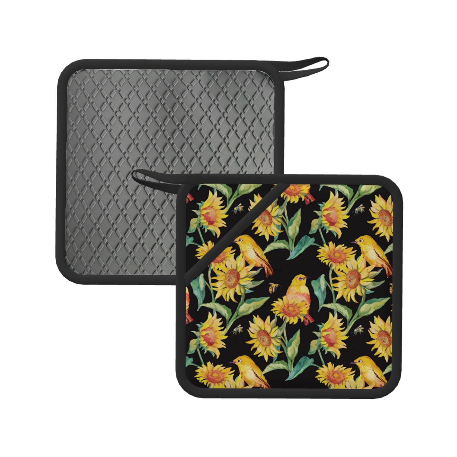 2PCS Pot Holders for Kitchen - Heat Resistant Silicone Pot Holders with ...
