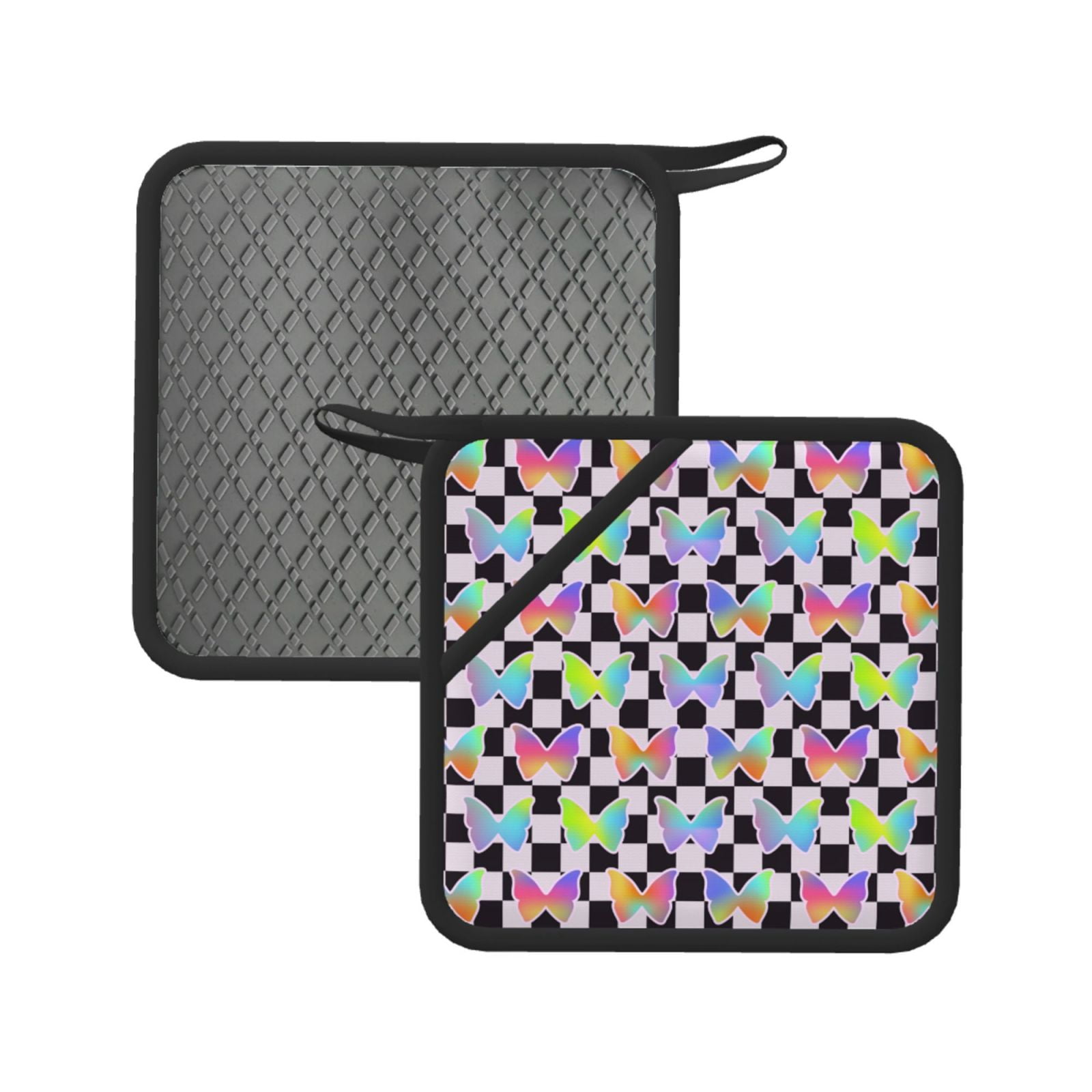 2PCS Pot Holders for Kitchen - Heat Resistant Silicone Pot Holders with ...