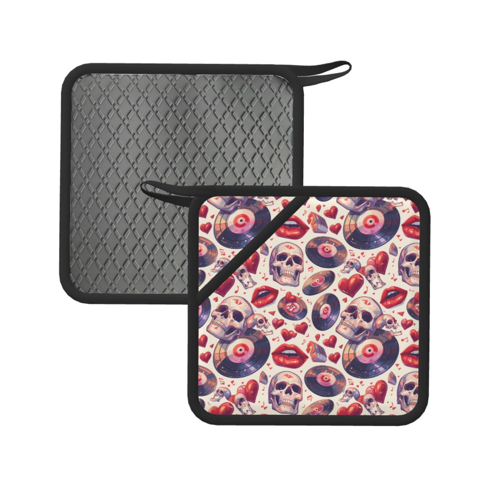 2PCS Pot Holders for Kitchen - Heat Resistant Silicone Pot Holders with ...