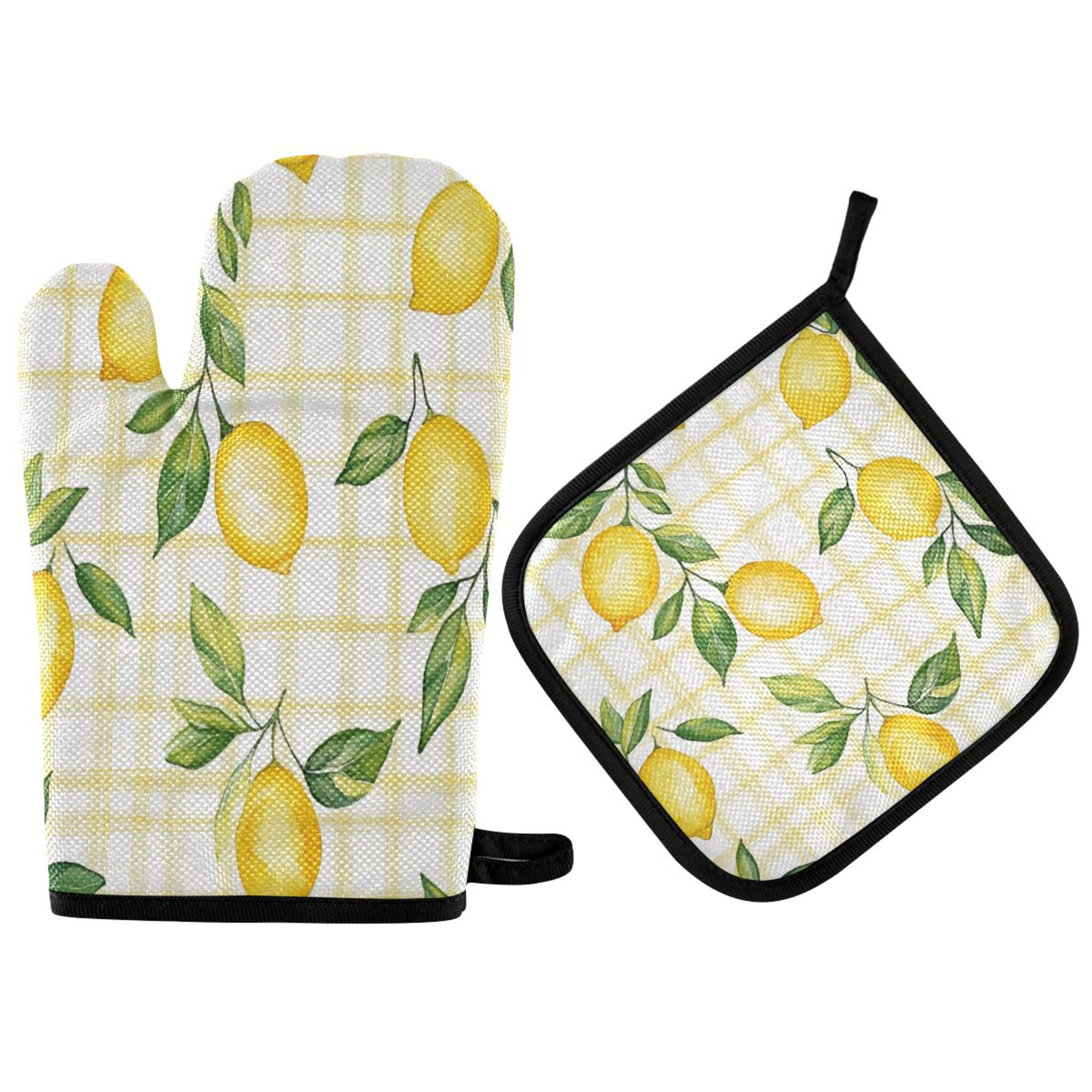 2PCS Pot Holders and Oven Mitts Sets Cooking Gloves Kitchen Gloves Heat ...