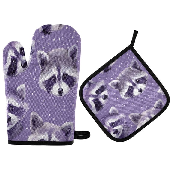 2PCS Pot Holders and Oven Mitts Sets Cooking Gloves Kitchen Gloves Heat ...