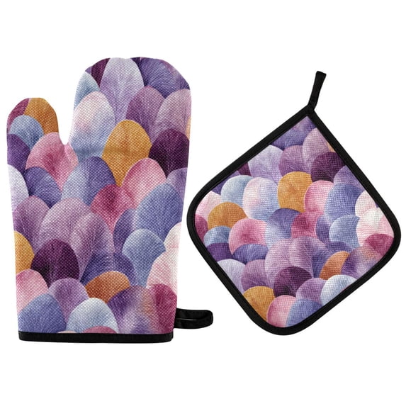 2PCS Pot Holders and Oven Mitts Sets Cooking Gloves Kitchen Gloves Heat ...
