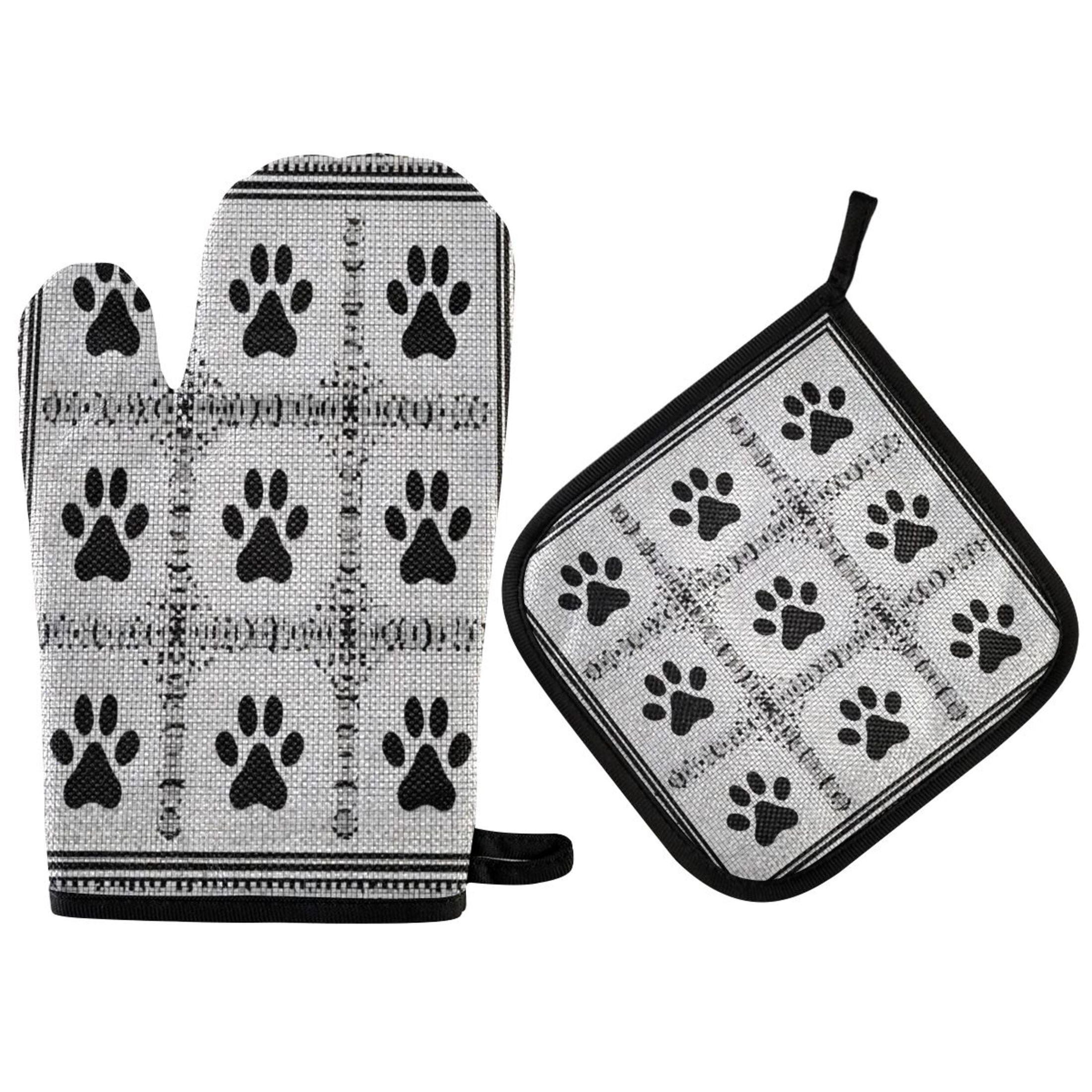 2PCS Pot Holders and Oven Mitts Sets Cooking Gloves Kitchen Gloves Heat ...