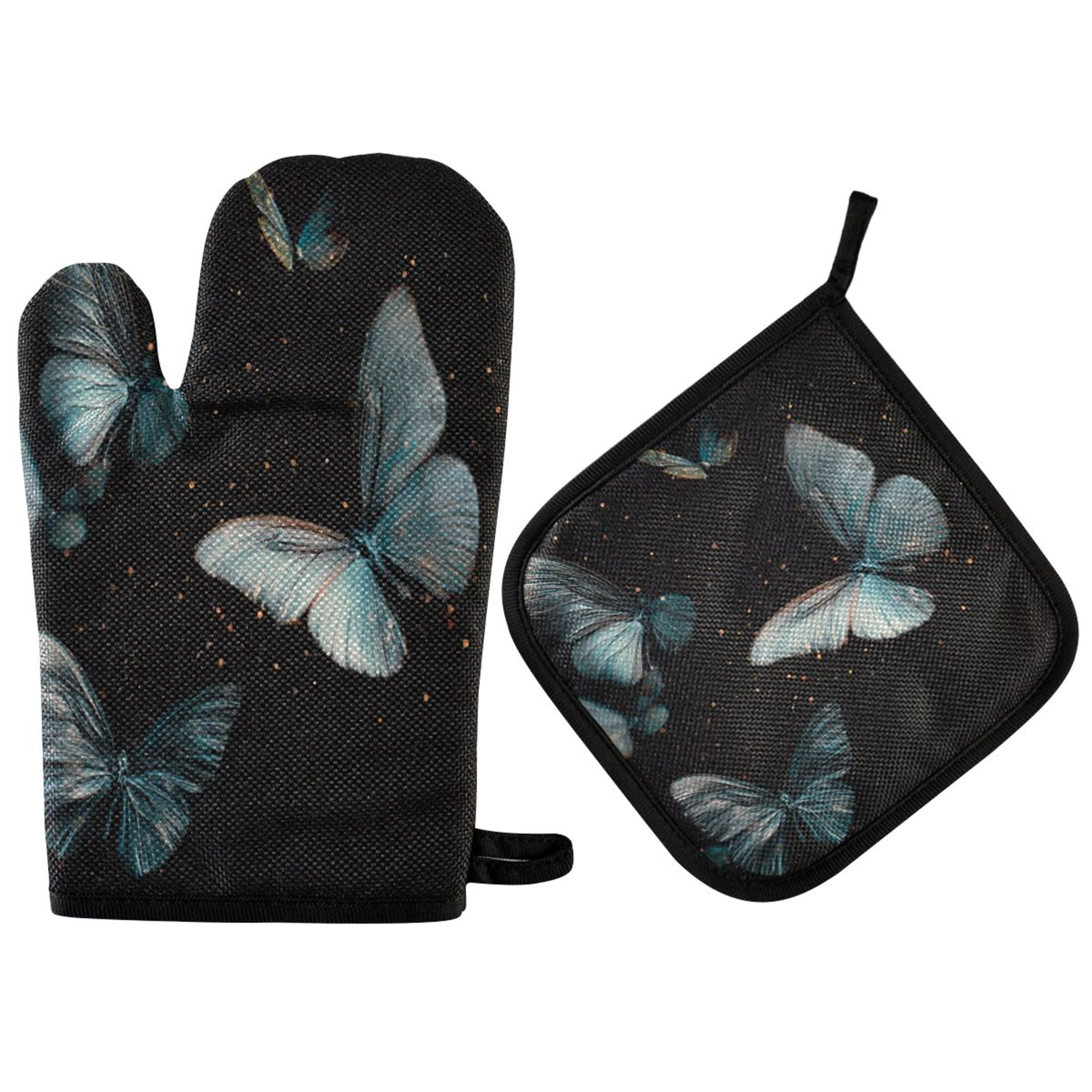 2PCS Pot Holders and Oven Mitts Sets Cooking Gloves Kitchen Gloves Heat ...