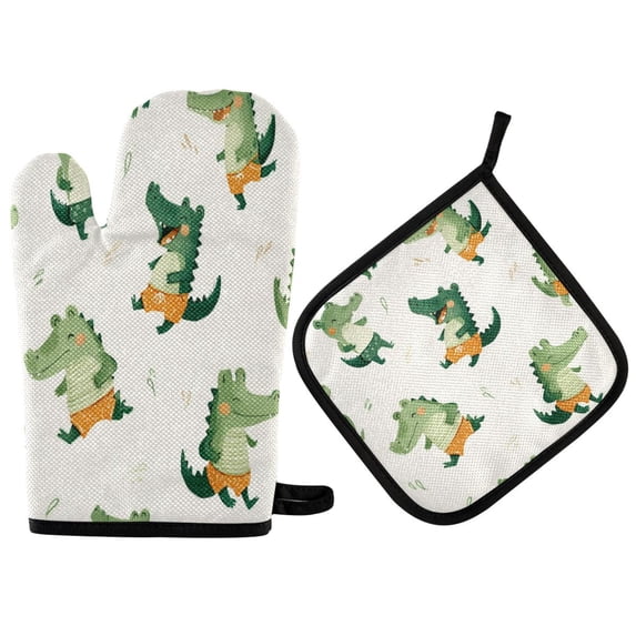 2PCS Pot Holders and Oven Mitts Sets Cooking Gloves Kitchen Gloves Heat ...