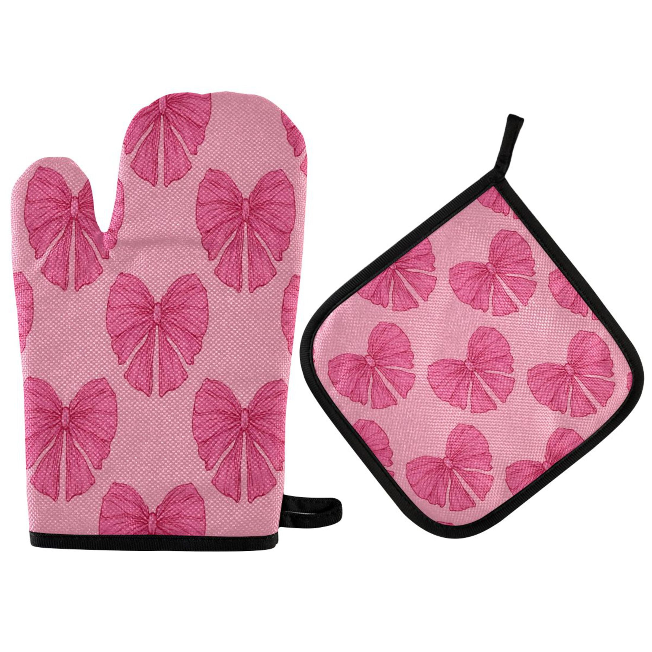 2PCS Pot Holders and Oven Mitts Sets Cooking Gloves Kitchen Gloves Heat ...